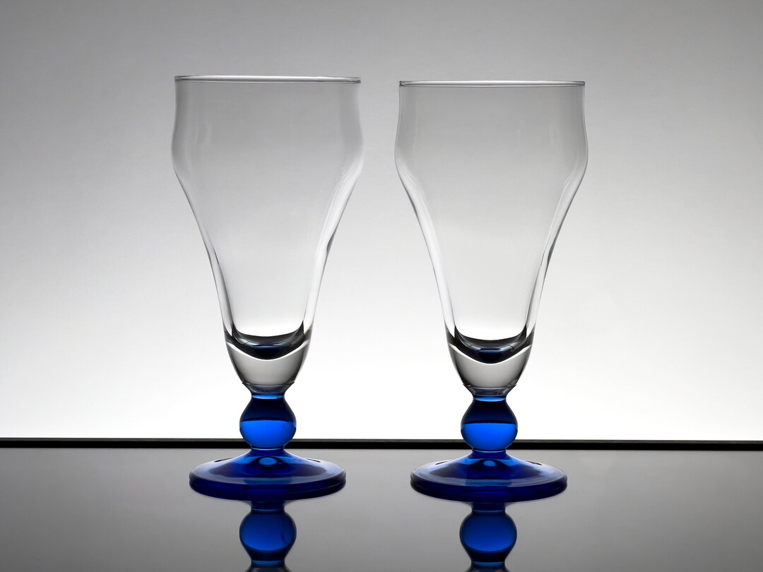 Bormioli Rocco Majorca Ice Cream Soda Glasses, Set of 2, Cobalt Blue ...