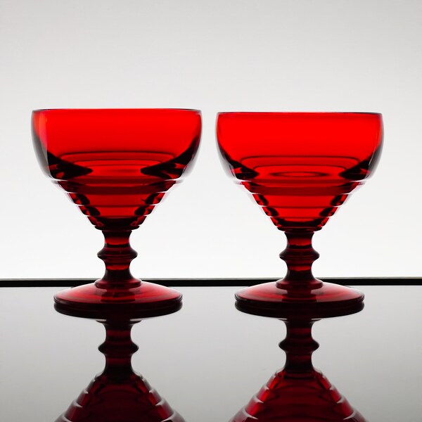 Red Depression Glass - Etsy