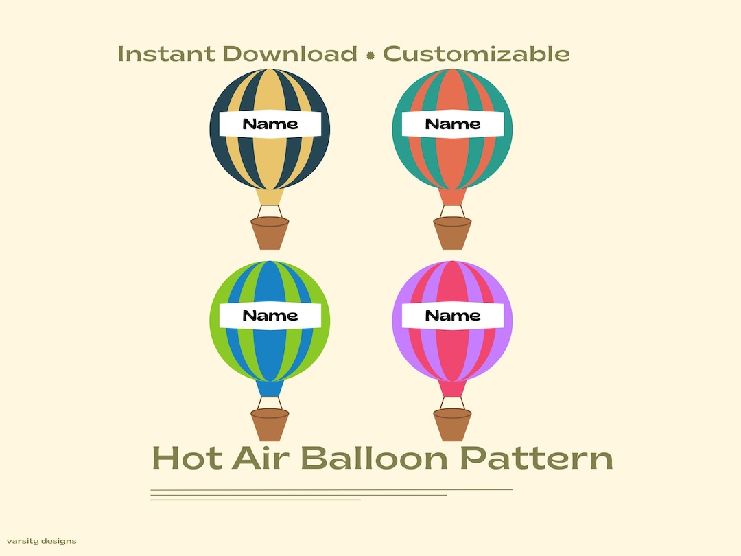Hot Air Ballon Name Tag, RA Name Tag, RA Door Dec, Gift Tag, Printable ...