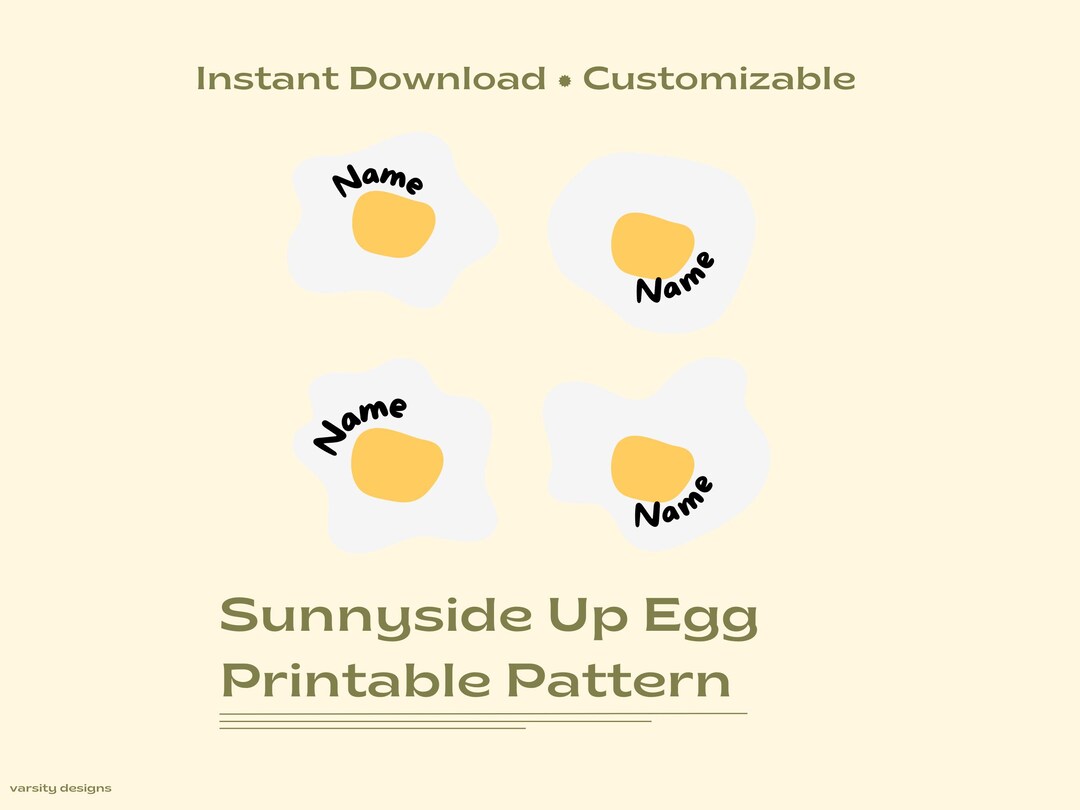 Sunnyside Egg Printable, RA Name Tag, RA Door Dec, Gift Tag, Instant ...