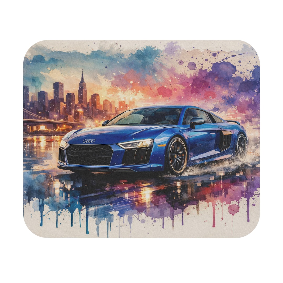 2018 Audi R8 Art Print Mouse Pad | Rectangular Racing Car Desk Mat - Etsy