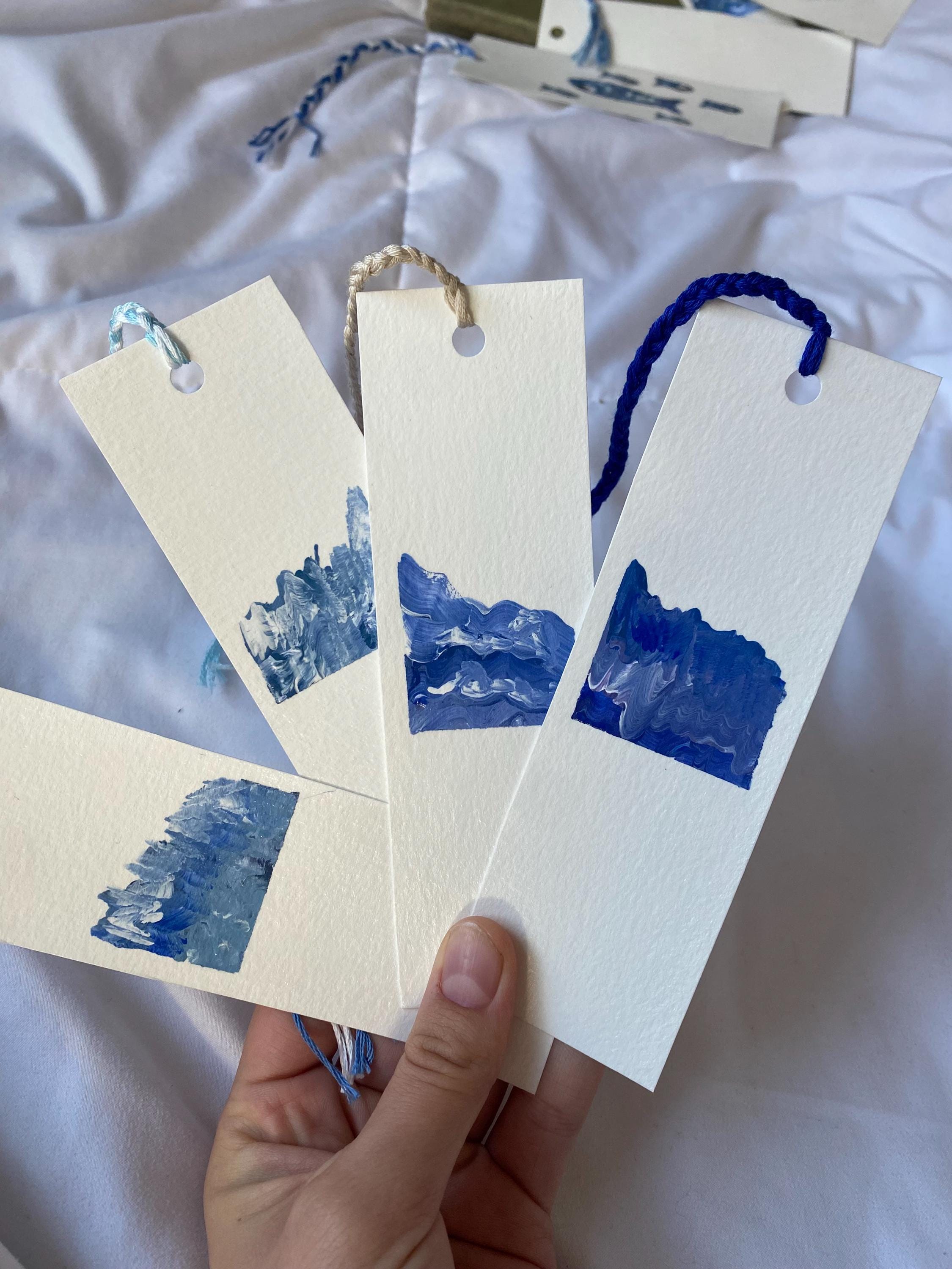 Book Marks Hand Painted With Braided String on the End - Etsy