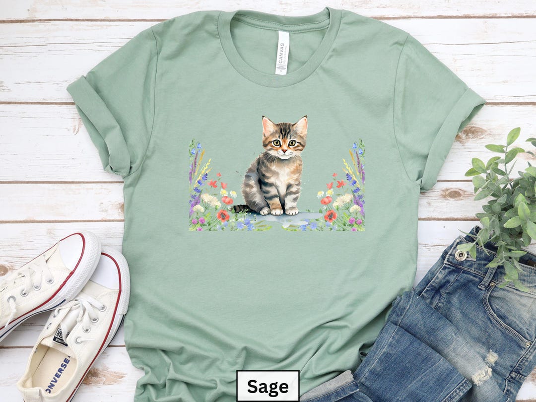 Tabby Cat Floral Shirt, Tabby Cat Mom Shirt, Cute Tabby Lover Gifts ...