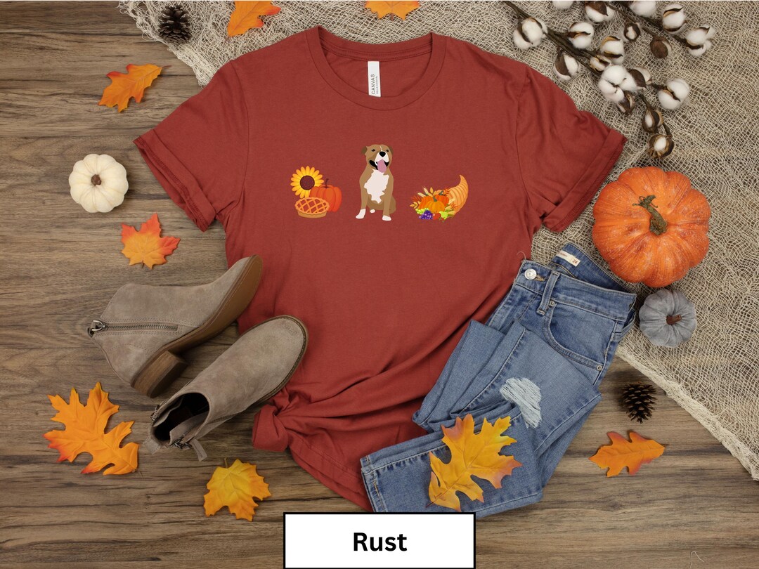 Thanksgiving Dog Tee, Thanksgiving Dog Shirt, Fall Dog Shirt for Women ...
