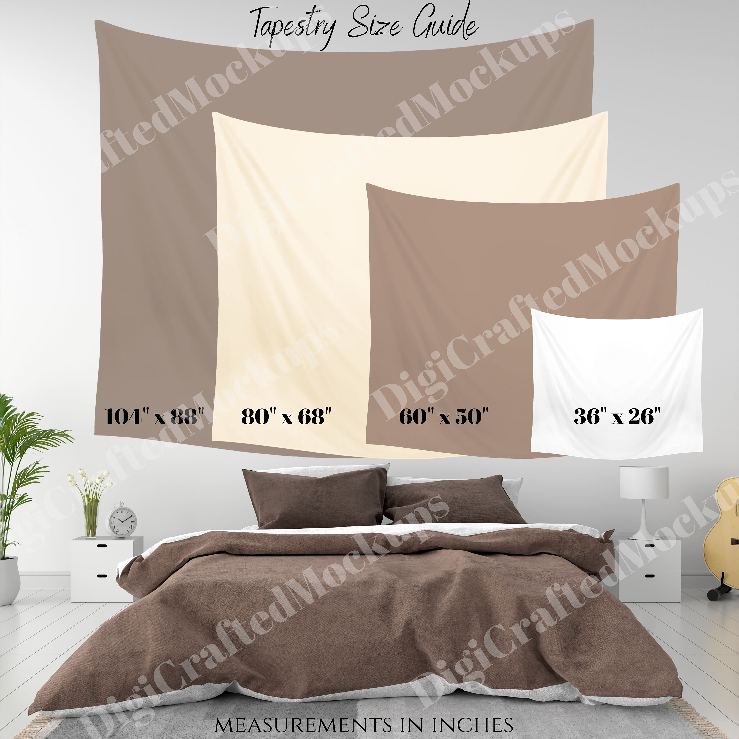 Wall Tapestry Size Chart | Wall Tapestry Size Guide | Indoor Tapestry ...