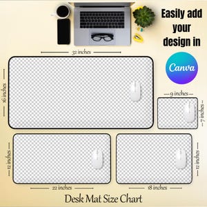 Desk Mat Size Chart Mockup: Gaming Mousepad Guide (PNG, PSD) - Etsy