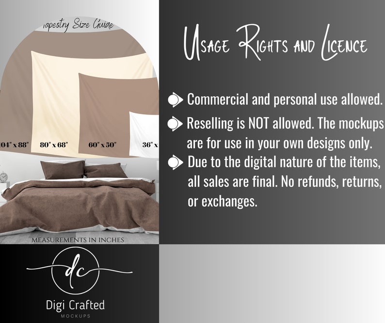 Wall Tapestry Size Chart Wall Tapestry Size Guide Indoor Tapestry Size ...