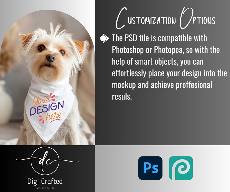 Dog Bandana Mockup: Dye Sublimation Design (PNG, PSD) - Etsy