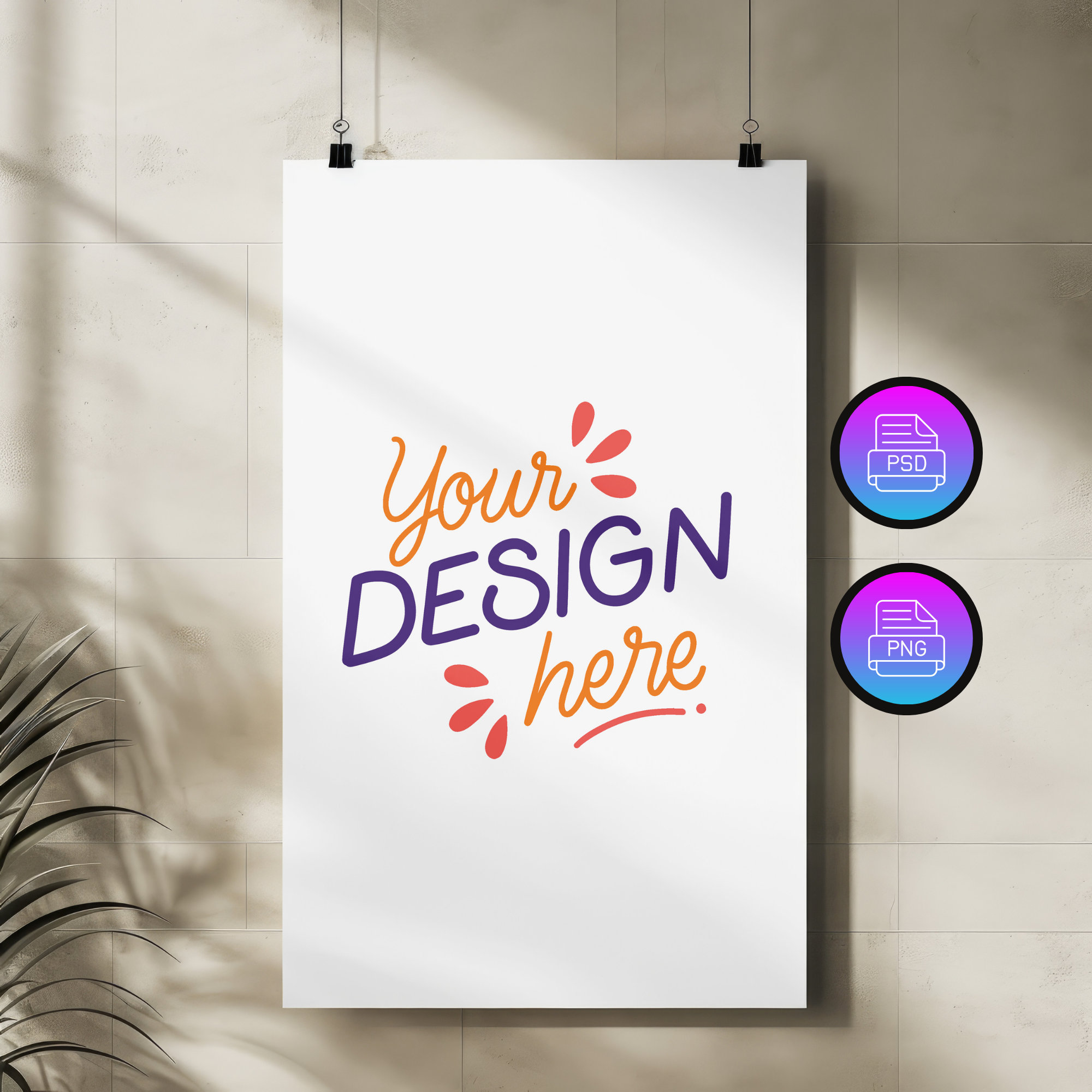 Hanging Vertical Poster Mockup 14 X 23 Poster Mockup Boho Poster Mockup ...