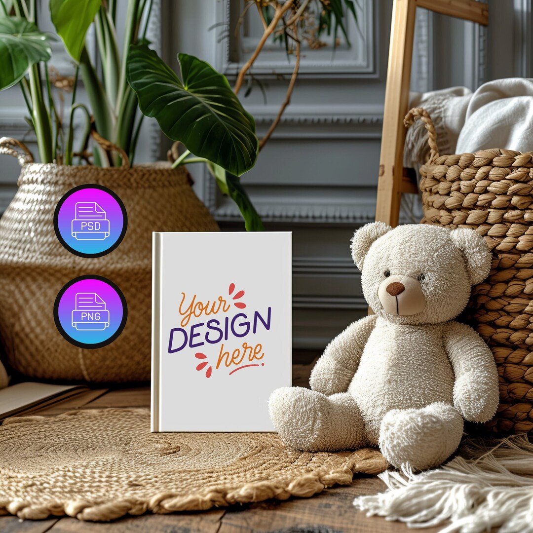 Hardcover Book Mockup | Canva PNG & Smart Object PSD - Etsy