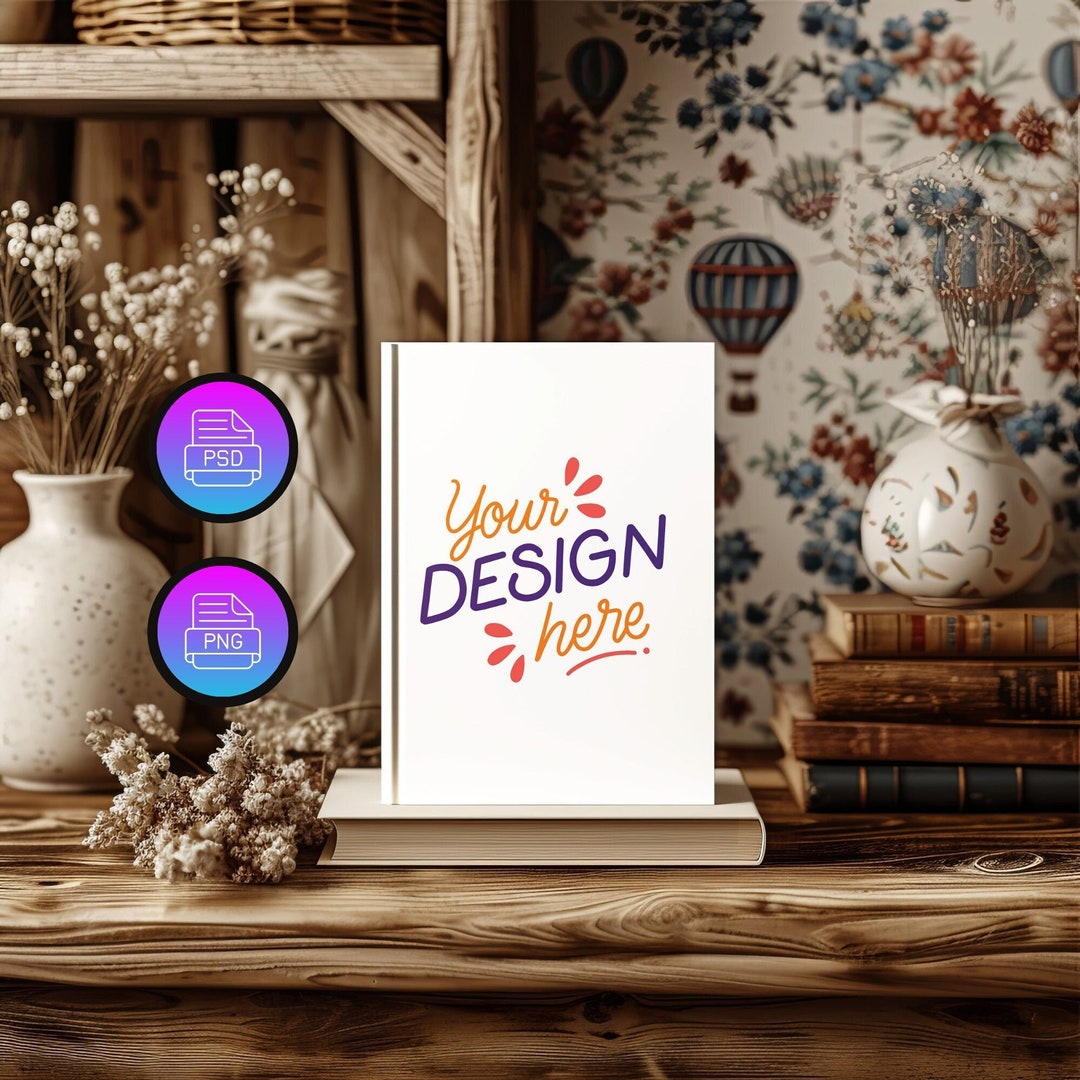 Hardcover Book Cover Mockup | 8x11, PNG & PSD (digital Download) - Etsy