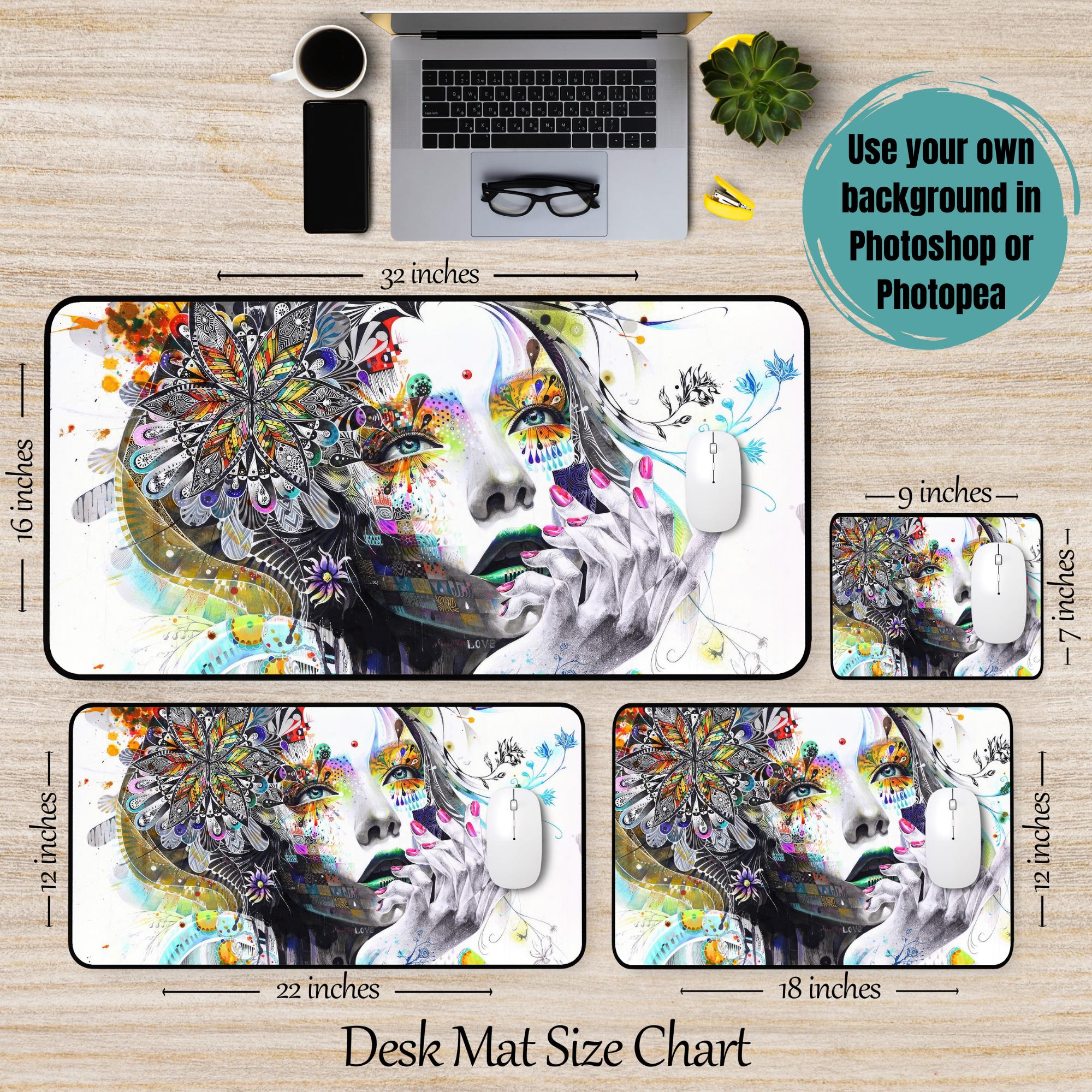 Desk Mat Size Chart Mockup: Gaming Mousepad Guide (PNG, PSD) - Etsy
