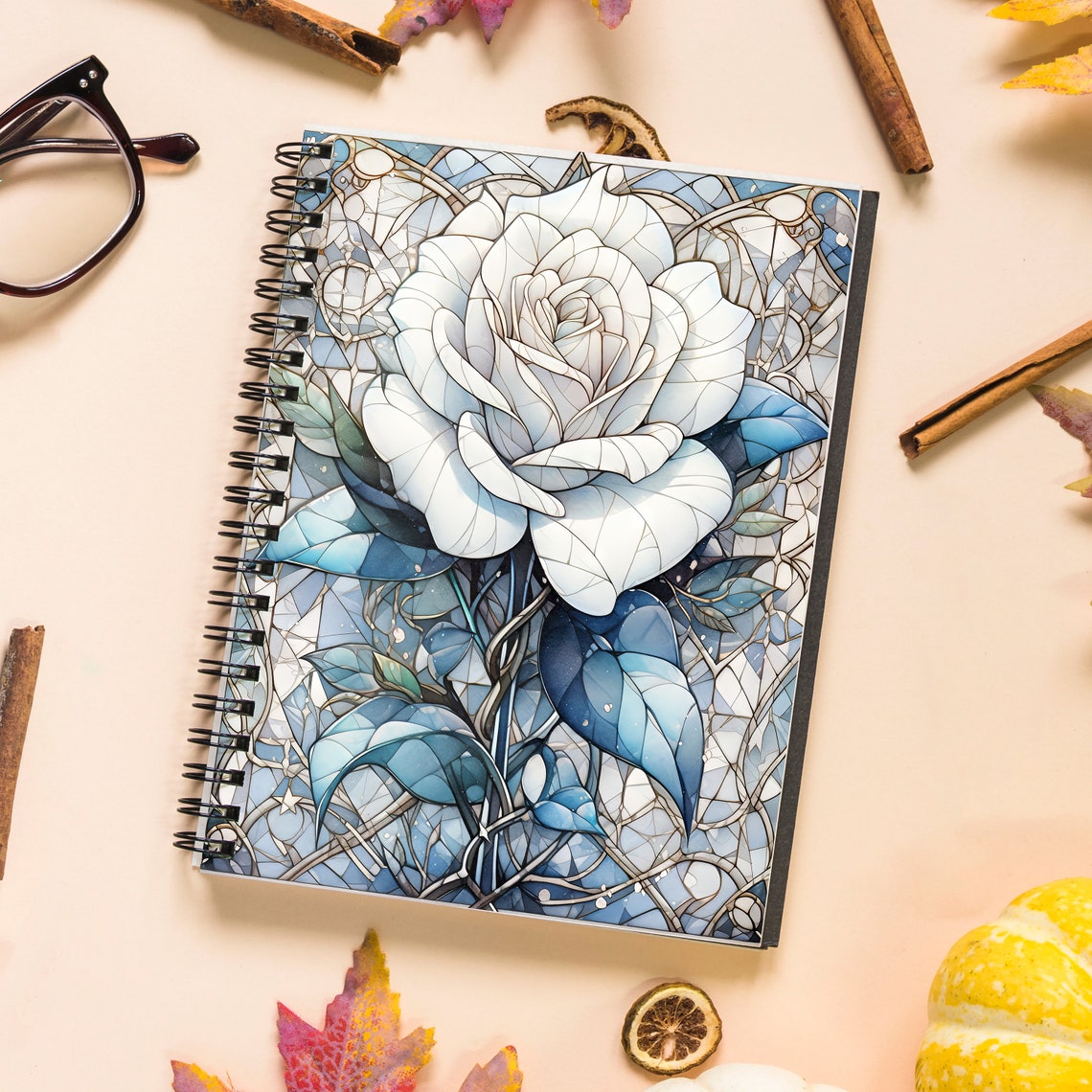 Black Spiral Notebook Mockup: 6x8 Boho Planner (PSD & PNG) - Etsy