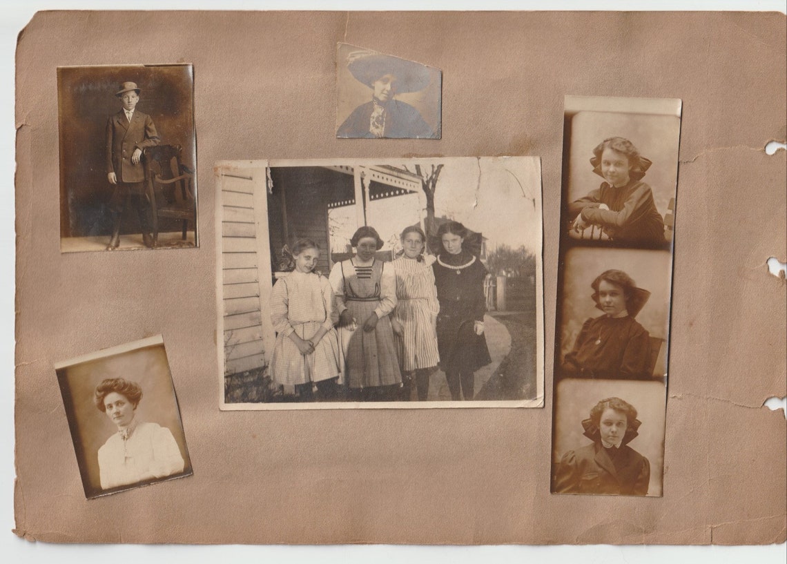 Vintage Black and White Found Photos Album Pages Interesting Old ...