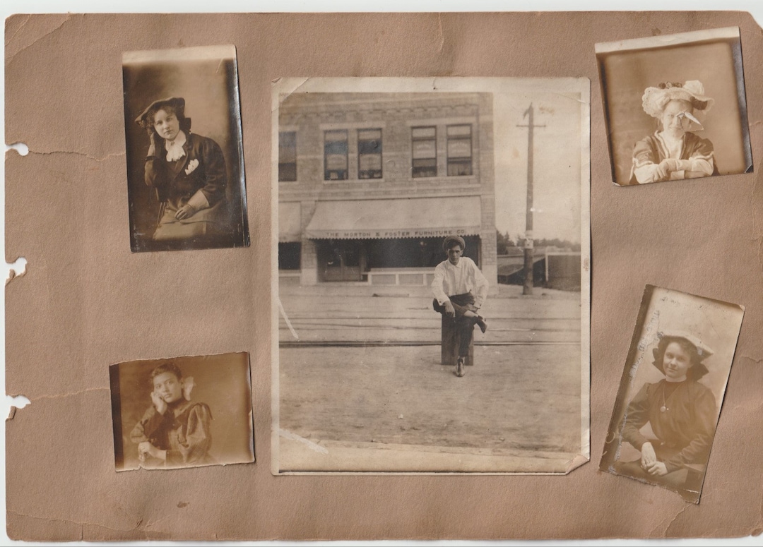 Vintage Black and White Found Photos Album Pages Interesting Old ...