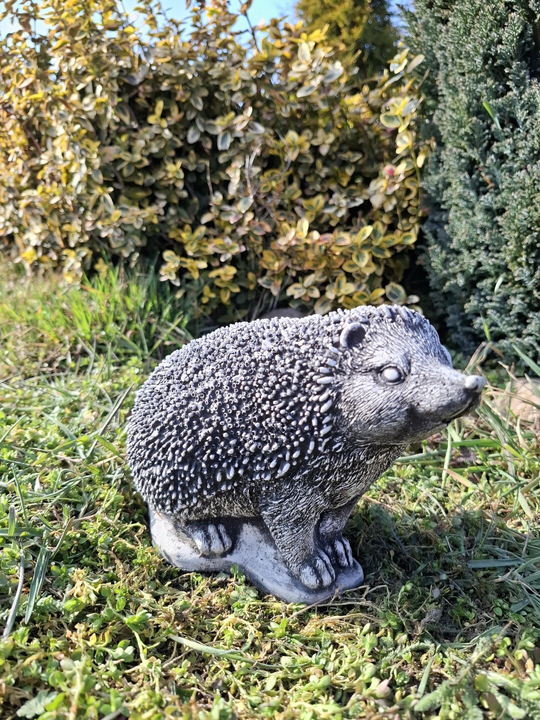 Garden Concrete Hedgehog Figurine Small Hedgehog Figurine Decorative ...