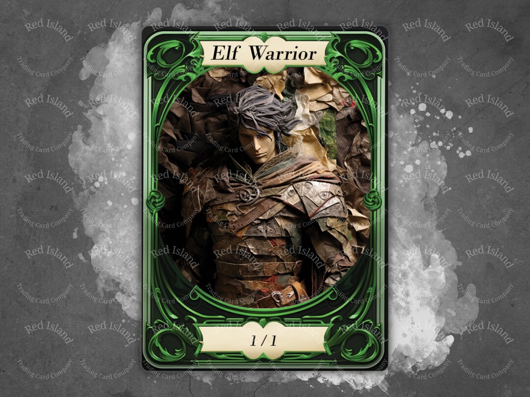 ELF WARRIOR Paper Art Token for MTG and Other Trading Card Games ...