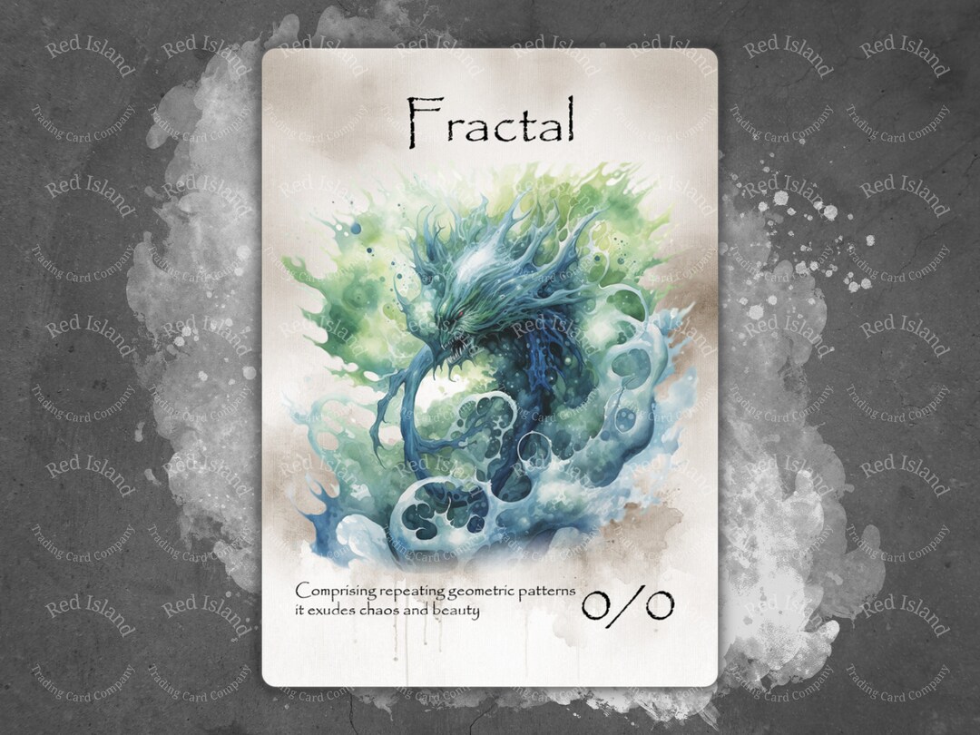 FRACTAL Watercolor Art Token for MTG and Other Trading Card Games ...