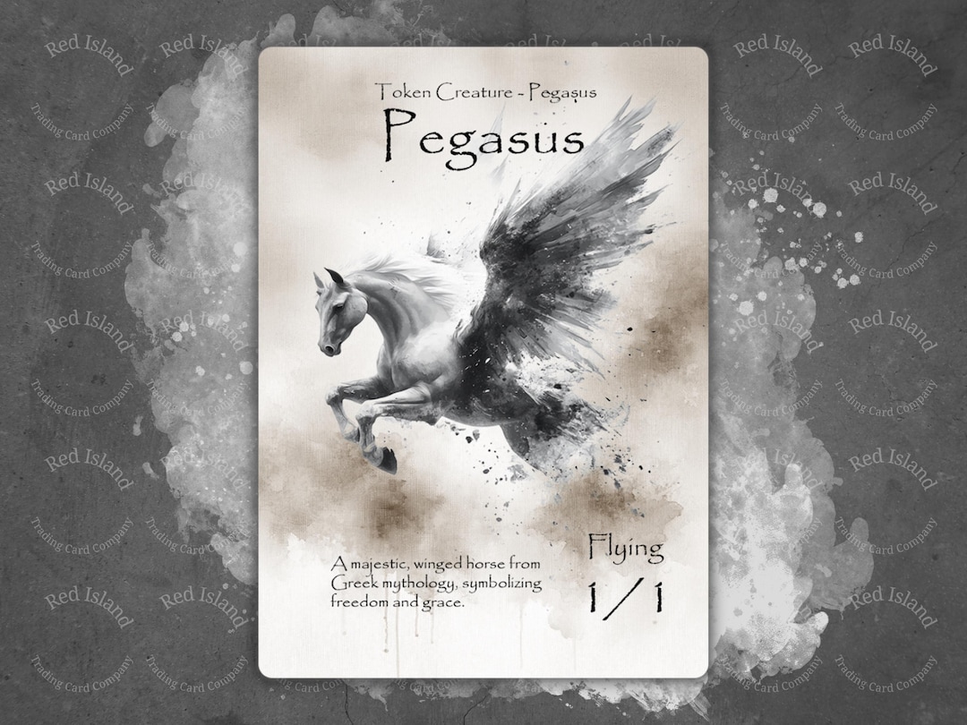 Watercolor Pegasus Token: MTG Trading Card Art - Etsy