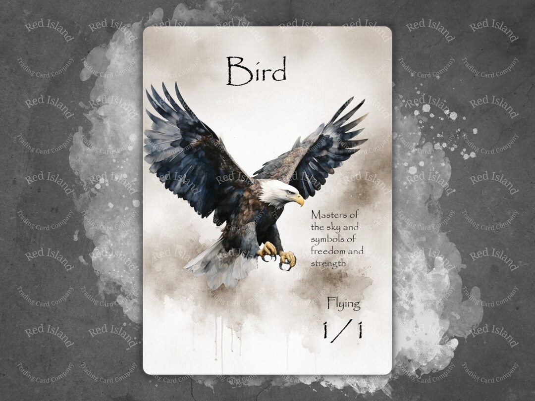 BIRD Watercolor Art Token for MTG and Other Trading Card Games, Single ...