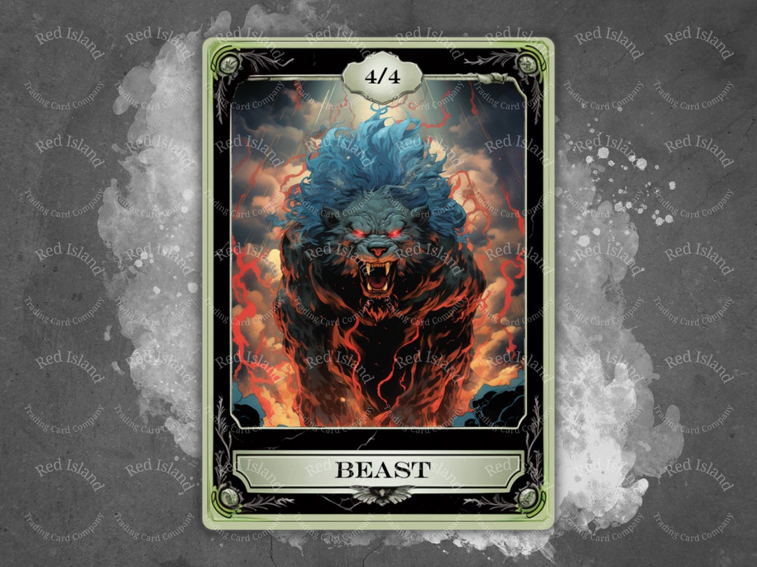 BEAST Vibrant Fantasy Art Token for MTG and Other Trading Card Games ...