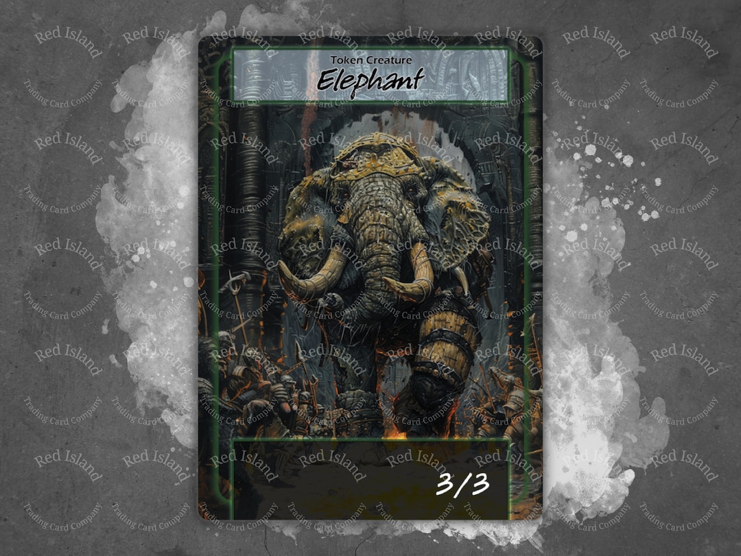 2 X Elephant MTG Custom ECO Tokens + Free Shipping - Impasto Oil ...