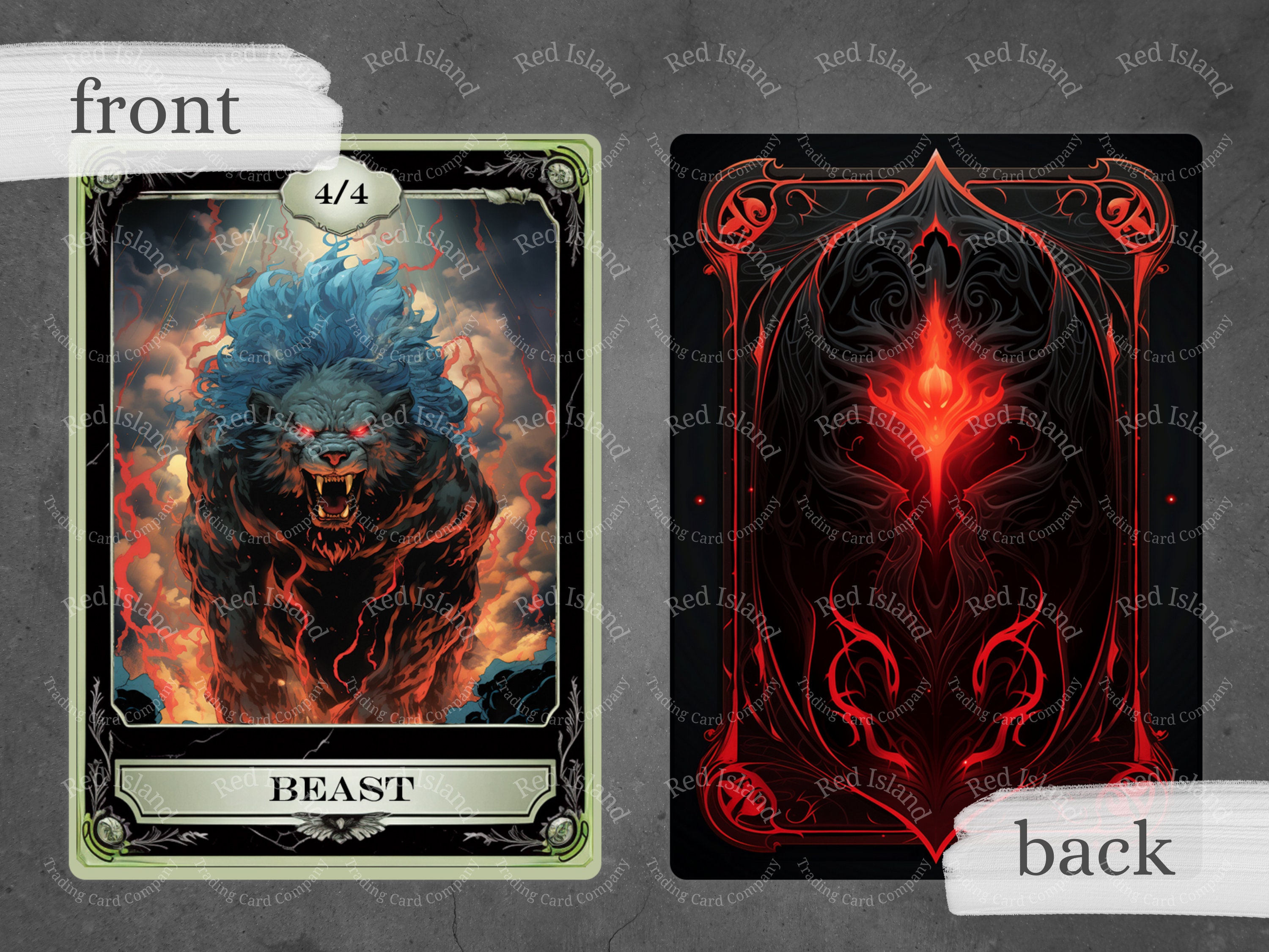 BEAST Vibrant Fantasy Art Token for MTG and Other Trading Card Games ...