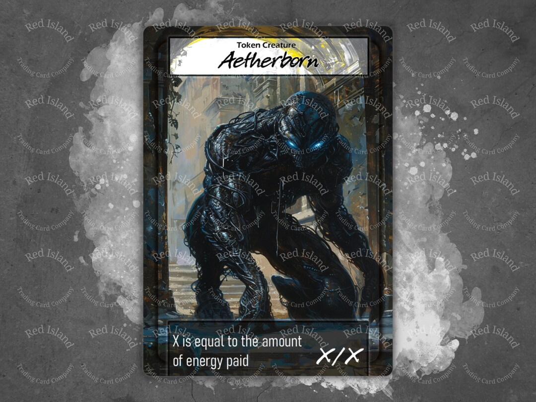 Aetherborn MTG Custom Foil Token + Free Shipping - Impasto Oil Painting ...