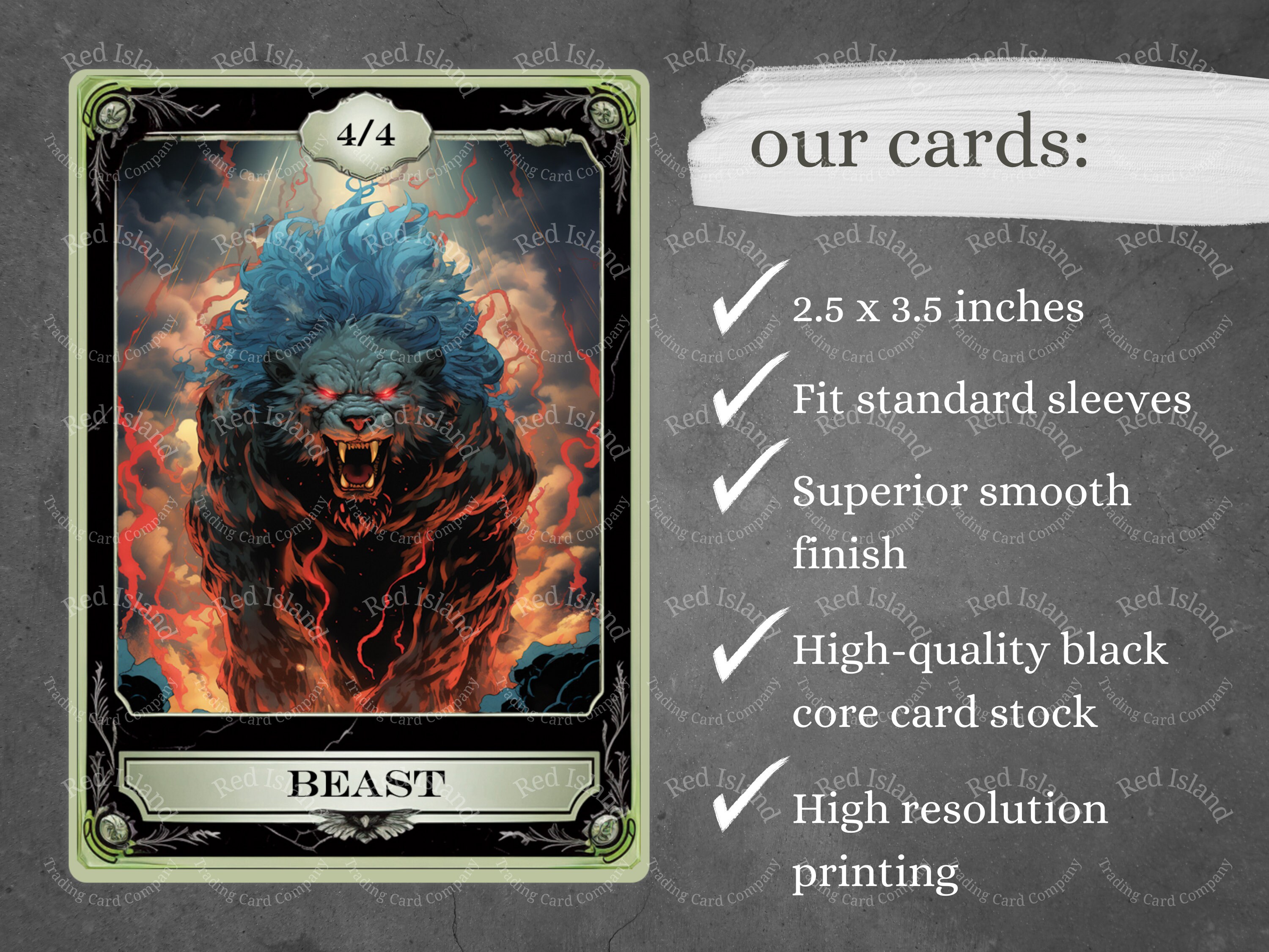 BEAST Vibrant Fantasy Art Token for MTG and Other Trading Card Games ...