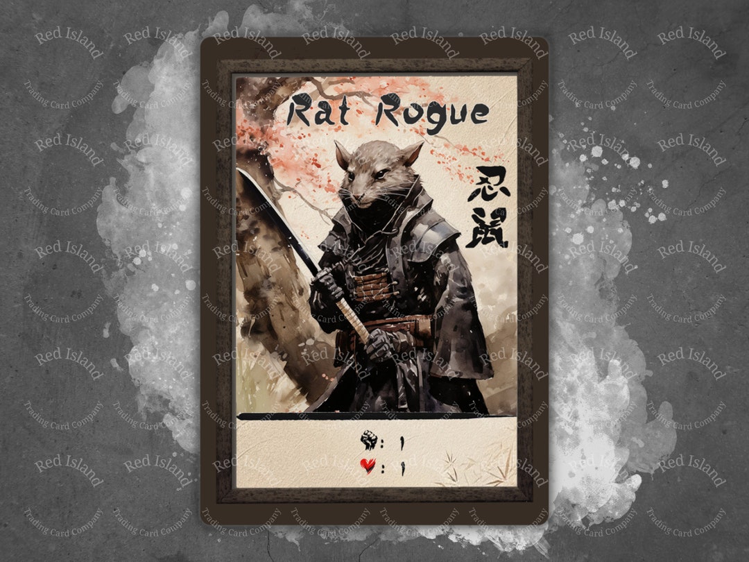 RAT ROGUE Sumi-e Japanese Art Token for MTG and Other Trading Card ...