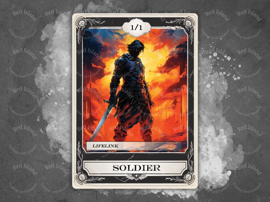 SOLDIER (lifelink) Vibrant Fantasy Art Token for MTG and Other Trading ...
