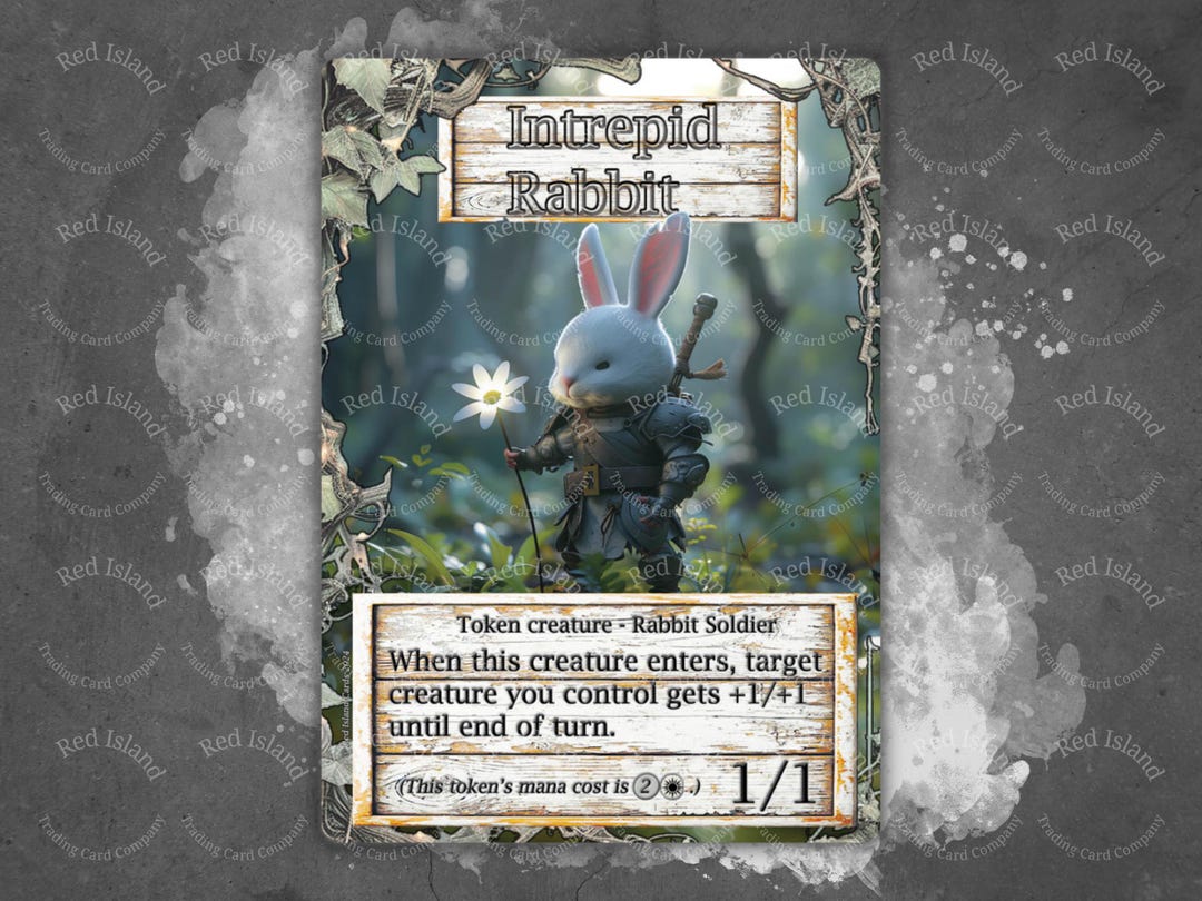 Bloomburrow Offspring Custom Token - Intrepid Rabbit, for MTG Magic ...