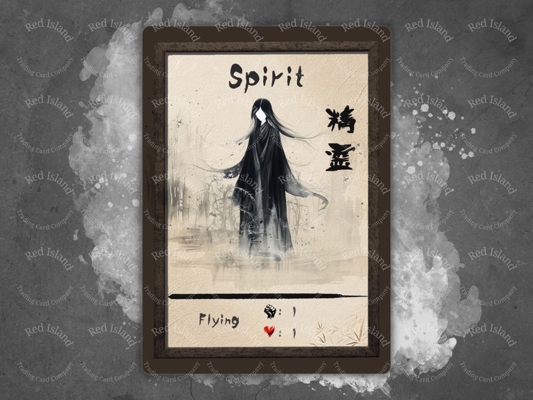 SPIRIT (flying) Sumi-e Japanese Art Token for MTG and Other Trading ...