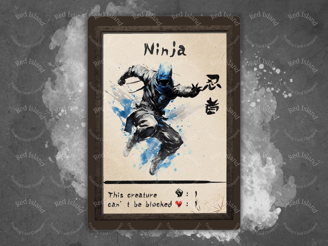 NINJA Sumi-e Japanese Art Token for MTG and Other Trading Card Games ...
