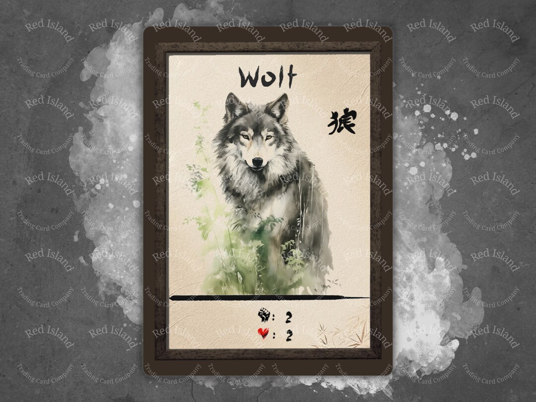 WOLF Sumi-e Japanese Art Token for MTG and Other Trading Card Games ...