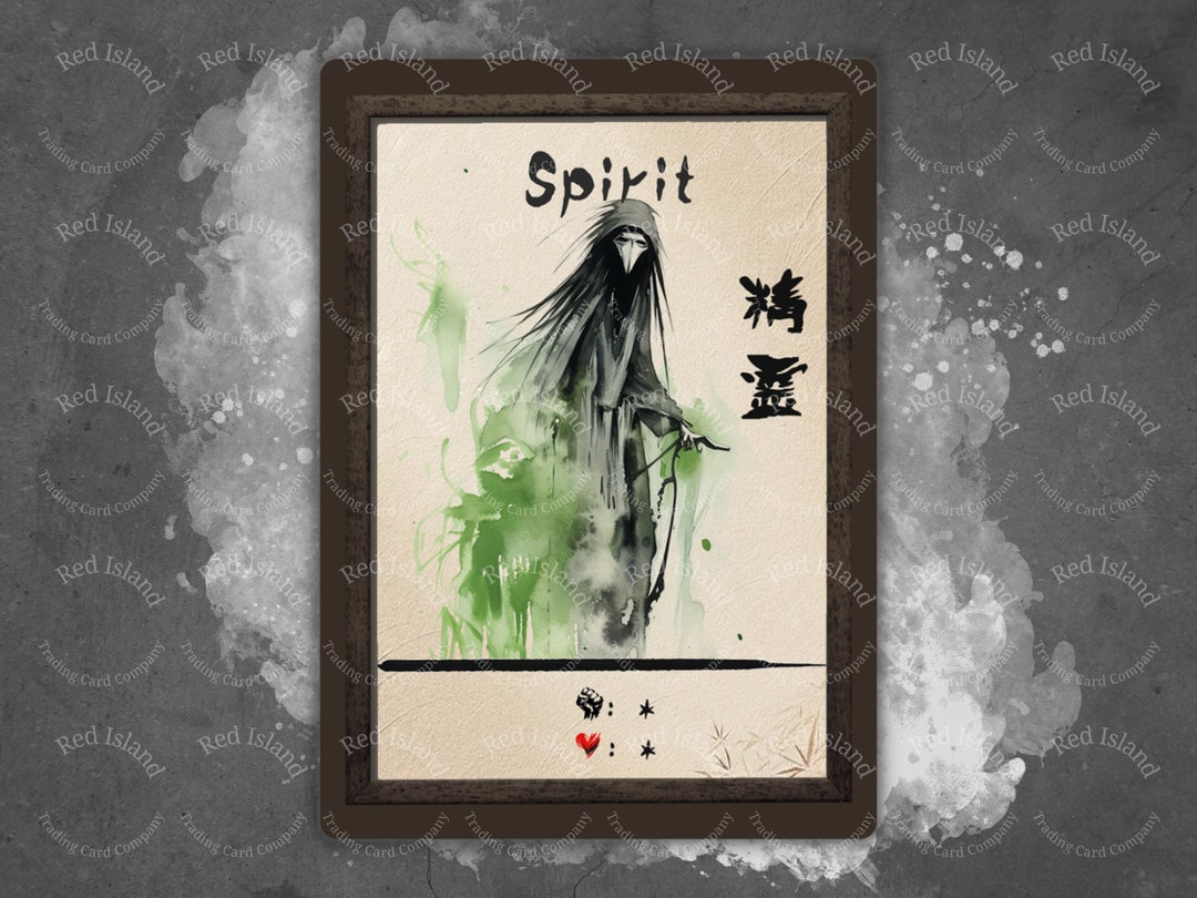SPIRIT Sumi-e Japanese Art Token for MTG and Other Trading Card Games ...