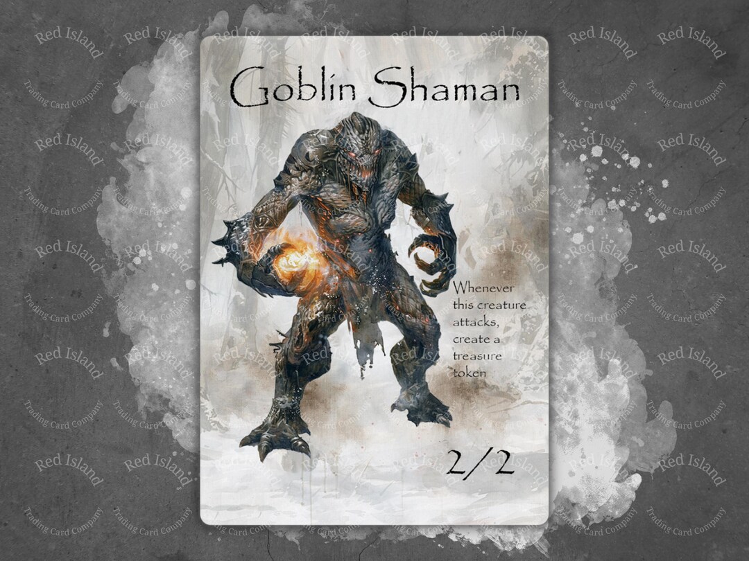 GOBLIN SHAMAN Watercolor Art Token for MTG and Other Trading Card Games ...