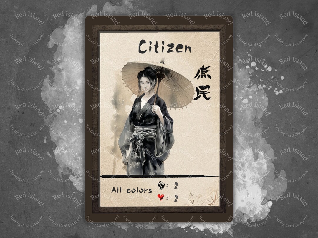 CITIZEN Sumi-e Japanese Art Token for MTG and Other Trading Card Games ...