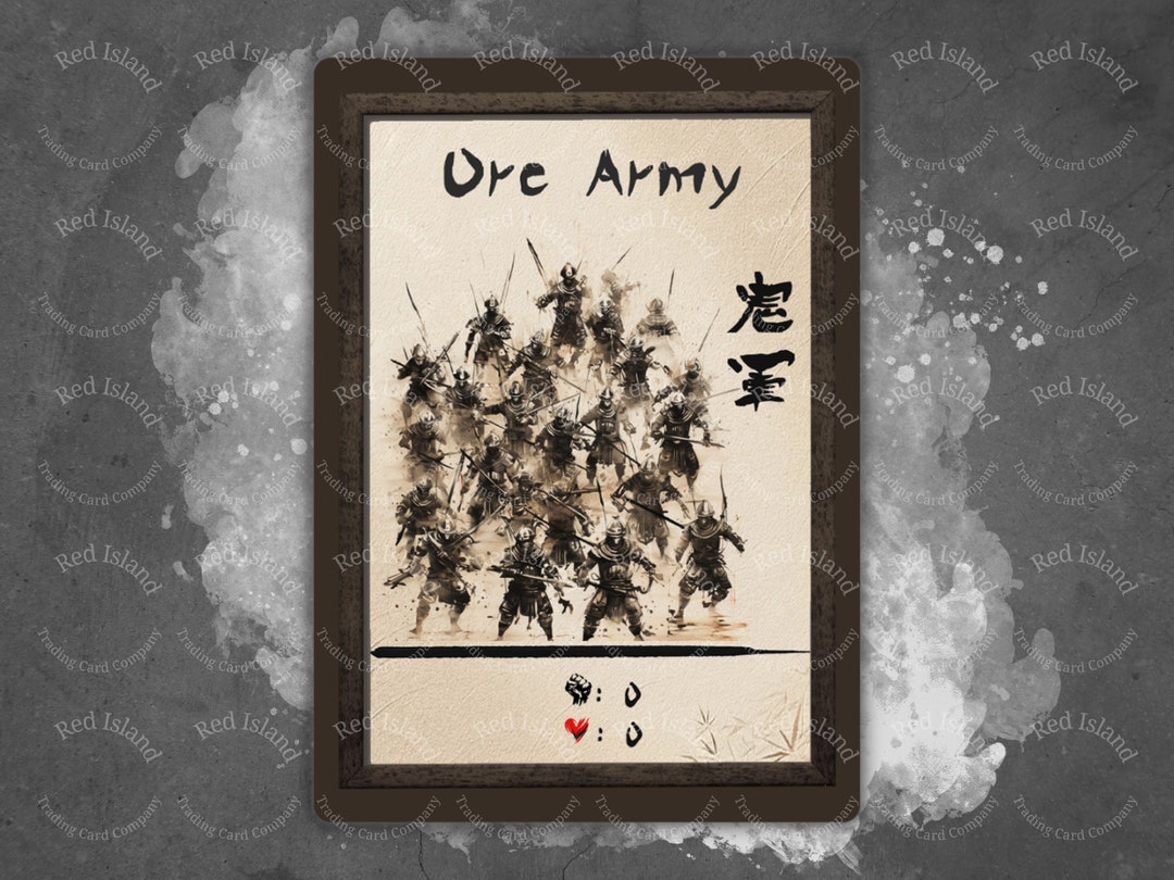 ORC Army Sumi-e Japanese Art Token for MTG and Other Trading Card Games ...