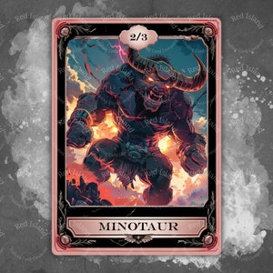 MINOTAUR Vibrant Fantasy Art Token for MTG and Other Trading Card Games ...