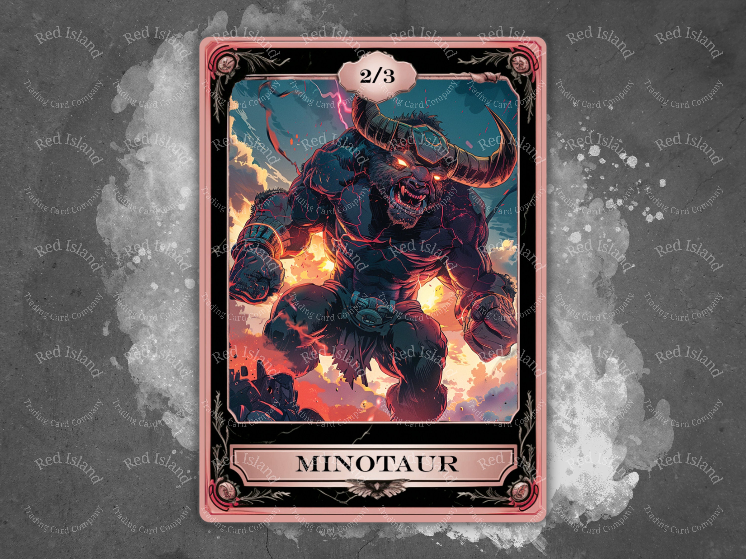 MINOTAUR Vibrant Fantasy Art Token for MTG and Other Trading Card Games ...