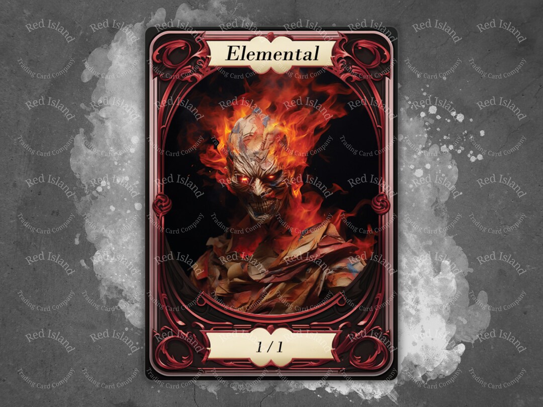 ELEMENTAL fire Paper Art Token for MTG and Other Trading Card Games ...