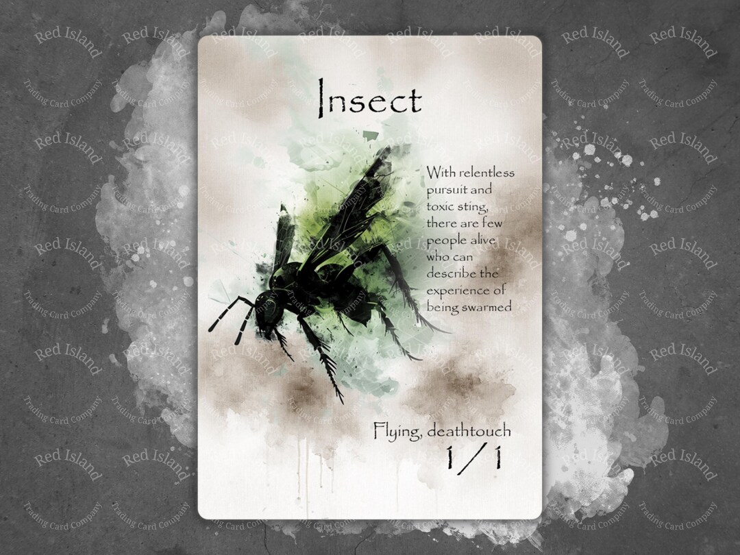 INSECT (flying, Deathtouch) Watercolor Art Token for MTG and Other ...