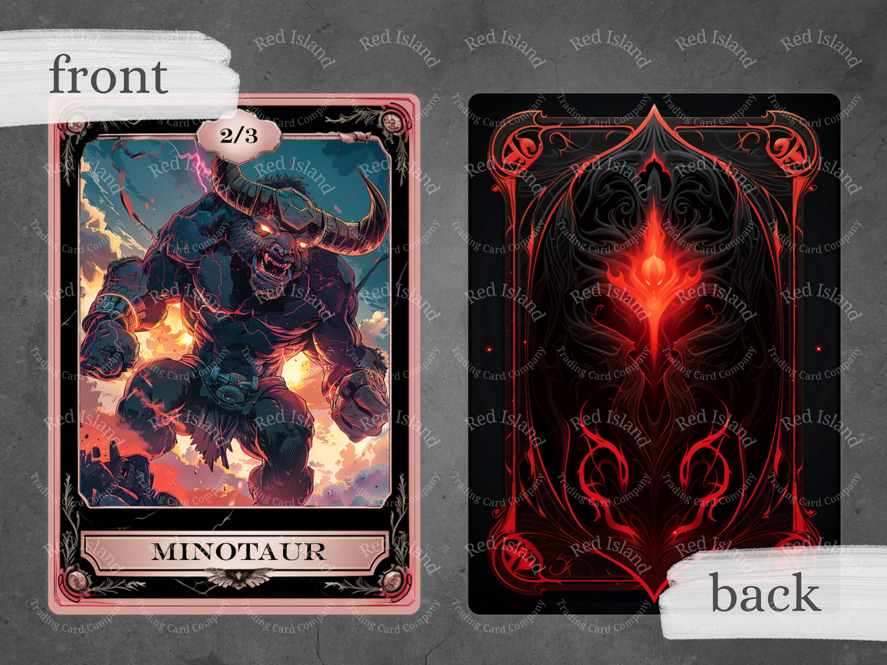 MINOTAUR Vibrant Fantasy Art Token for MTG and Other Trading Card Games ...