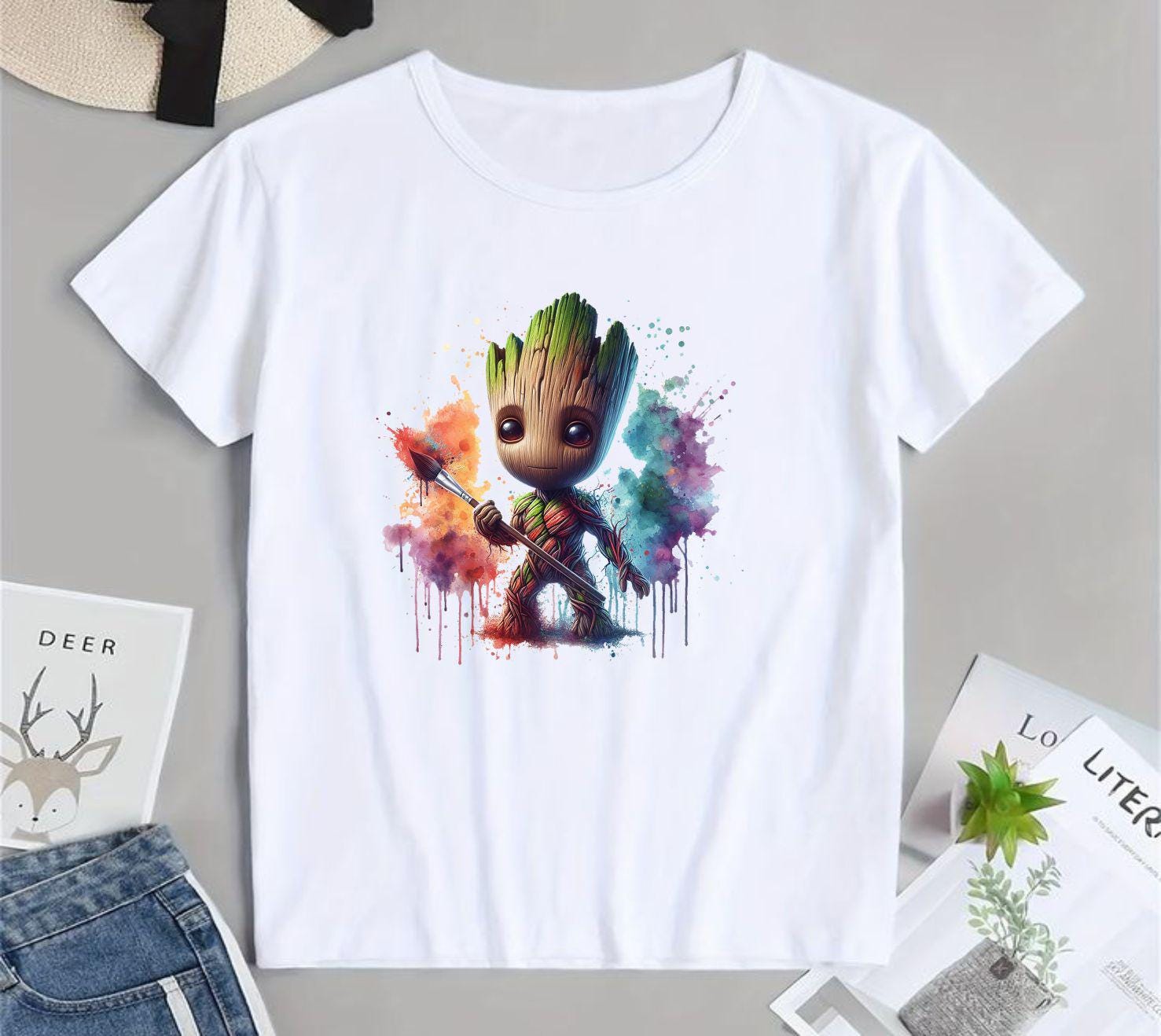 Set of 5 PNG Watercolor Splash BIG GROOT Png Digital Images for ...