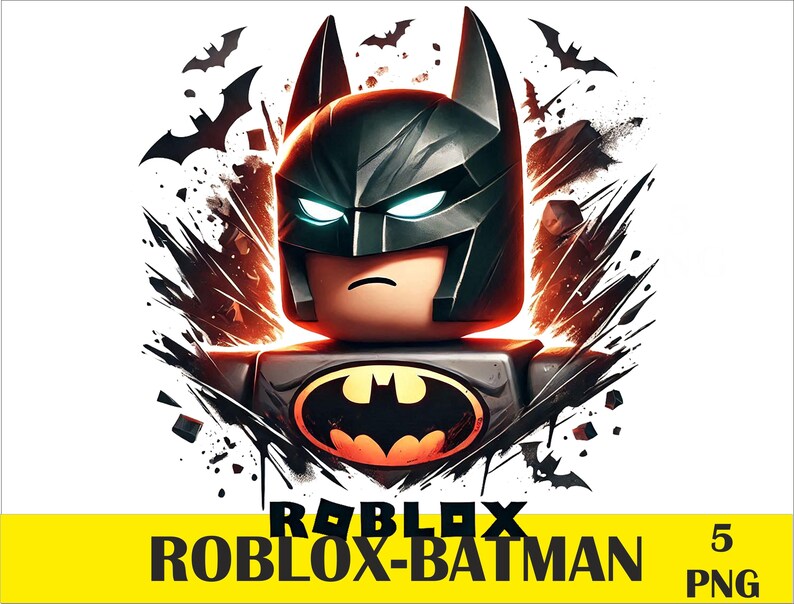 Set of 5 PNG Watercolor Splash Roblox Superhero Png Digital Images for ...