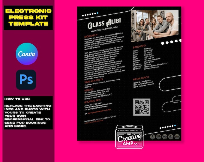 Editable Band EPK Template – Professional Electronic Press Kit for ...
