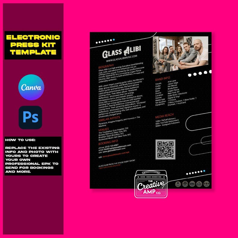 Editable Band EPK Template – Professional Electronic Press Kit for ...