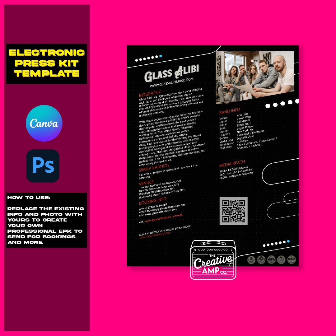 Editable Band EPK Template – Professional Electronic Press Kit for ...