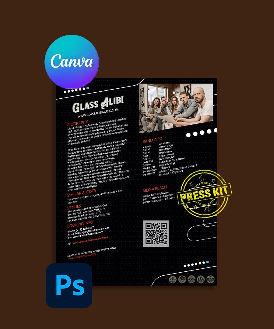 Editable Band EPK Template Professional Electronic Press Kit for ...